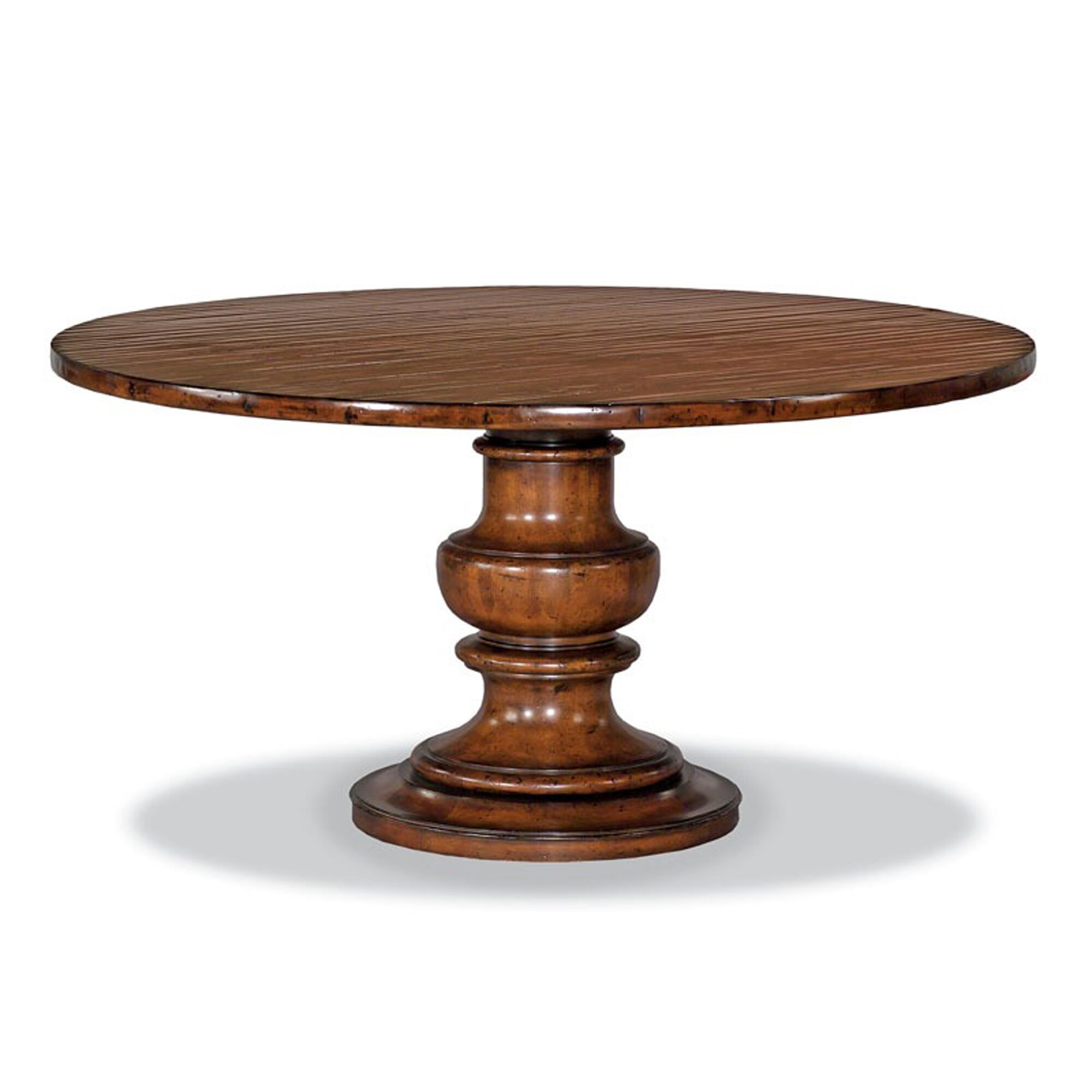 58 Round Multi-Ringed Tuscan Pedestal Dining Table seats 6 People ...