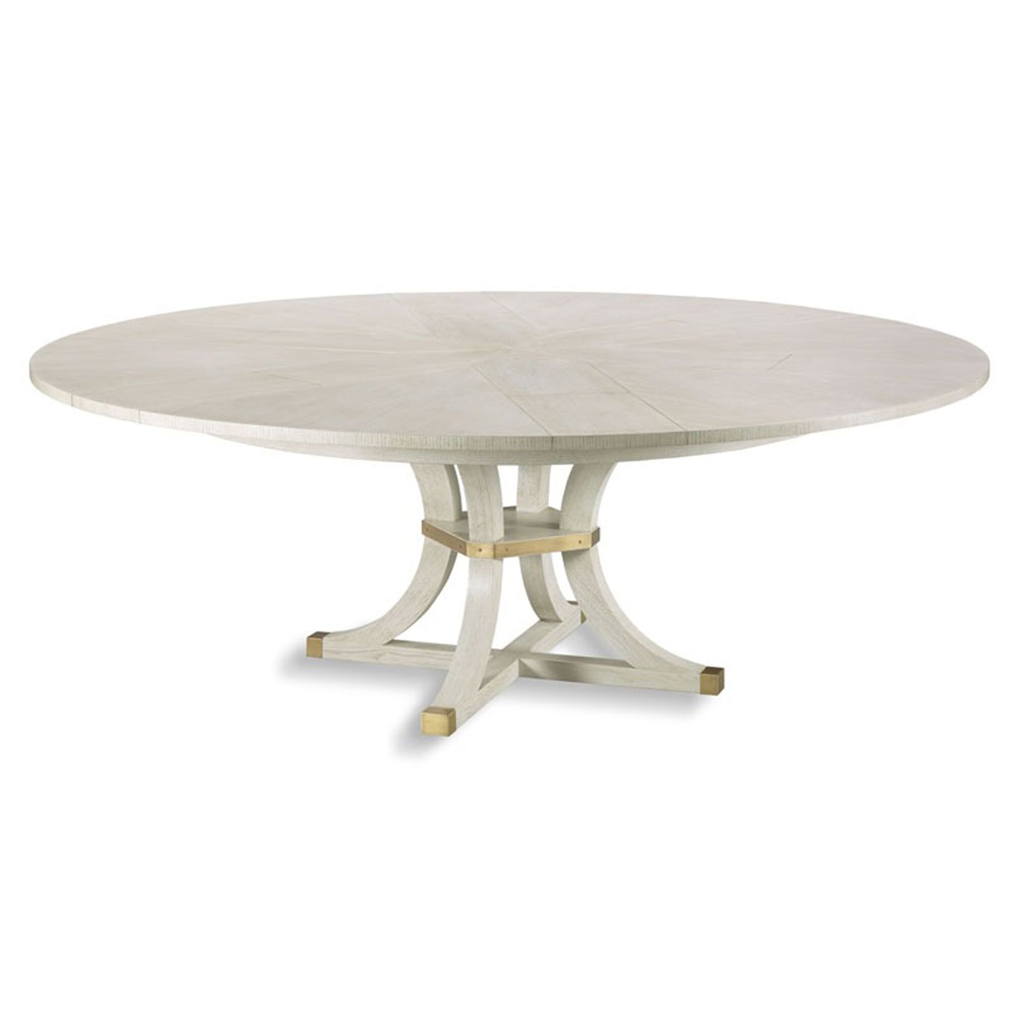 64 84 Transitioanl White Washed Jupe Dining Table Sail Finish Brass ...