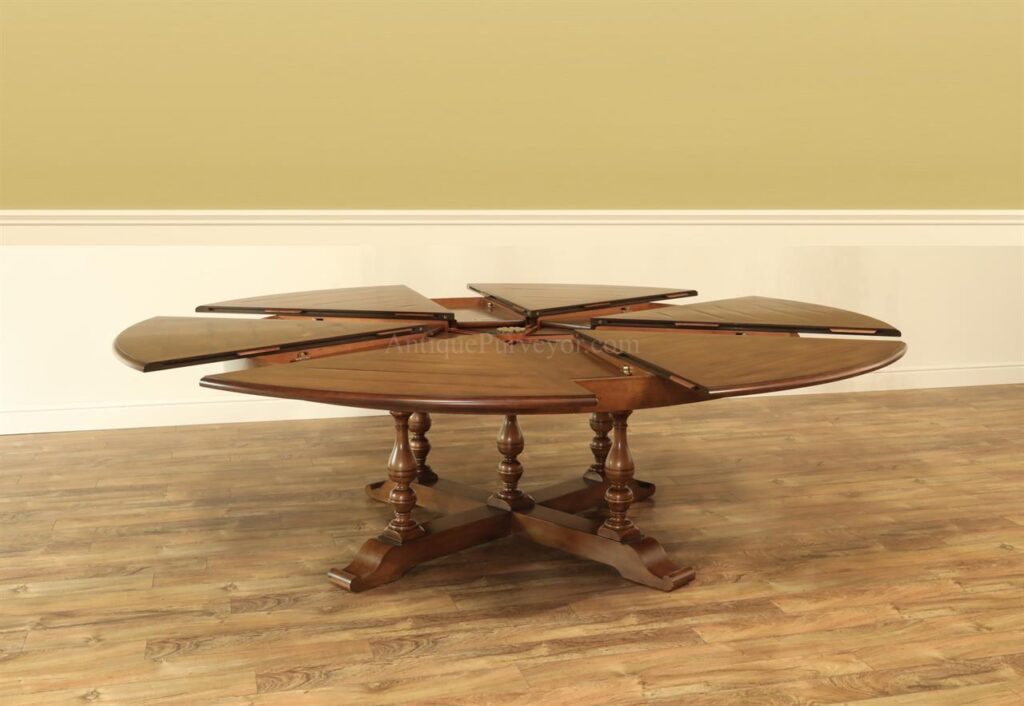 80 to 102 Oversized solid walnut expanding round dining table,table ...