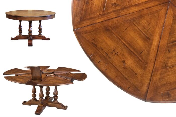 Jupe Tables Expanding, Round to Round Dining Tables with Self-Storing ...