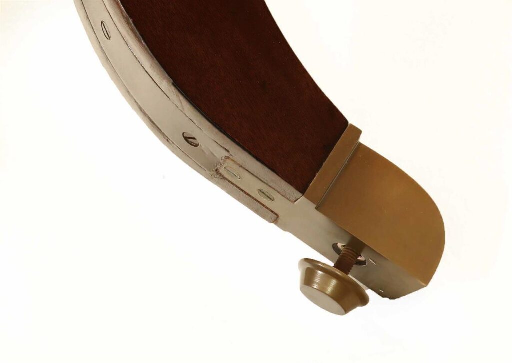 Round to oval dining table in dark walnut finish, with self-storing ...