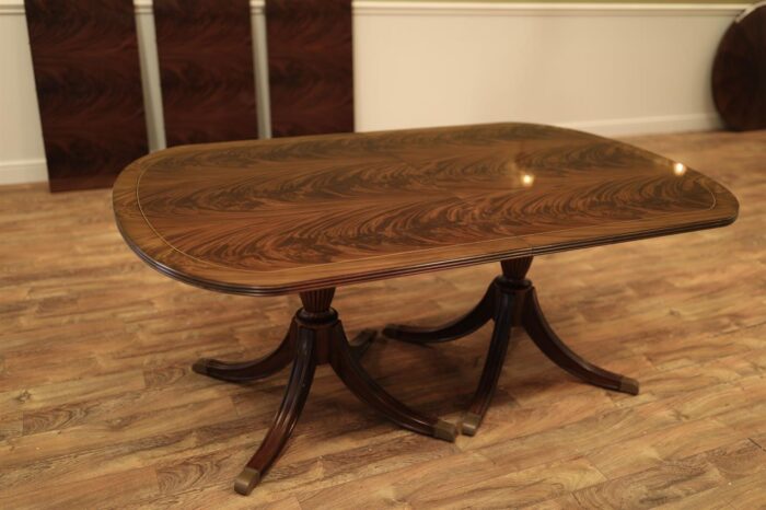 12 foot double pedestal dining table seats 14 people. Long-grain dining ...