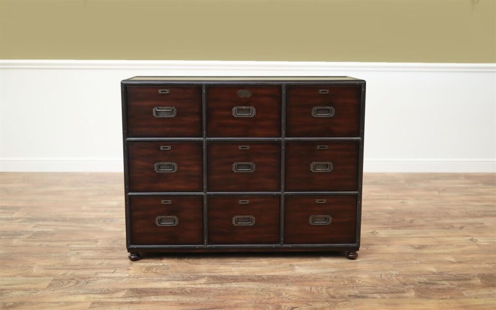 Mahogany file cabinet, an Antique Reproduction Officers chest