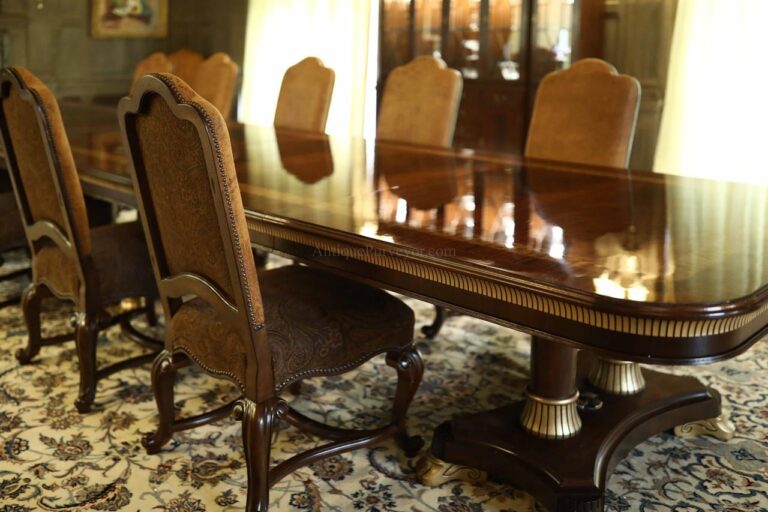 Large 24 Foot Mahogany Extension Dining Table Seats 30