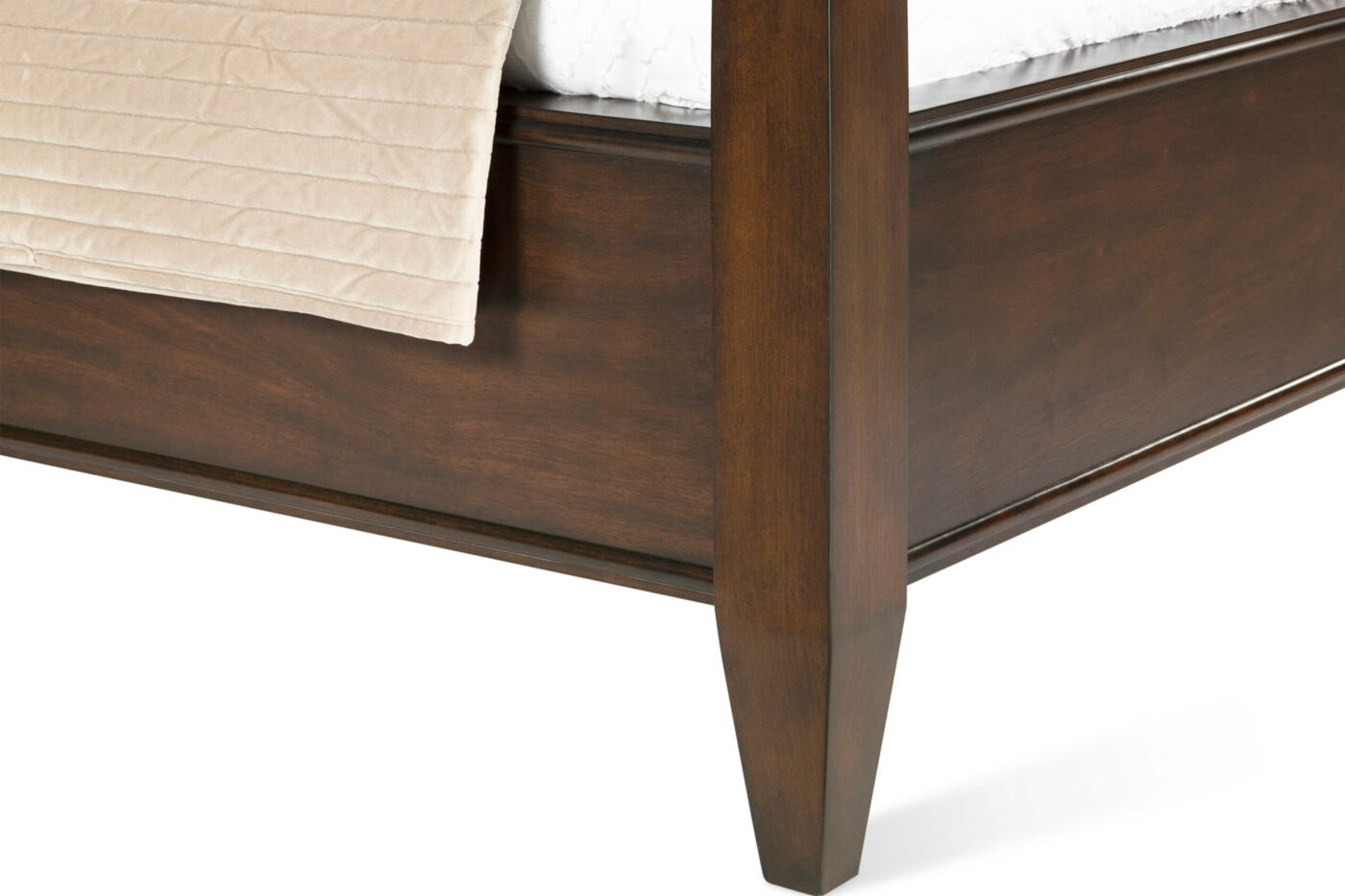 King Poster Bed Frame with Crown Mahogany Headboard