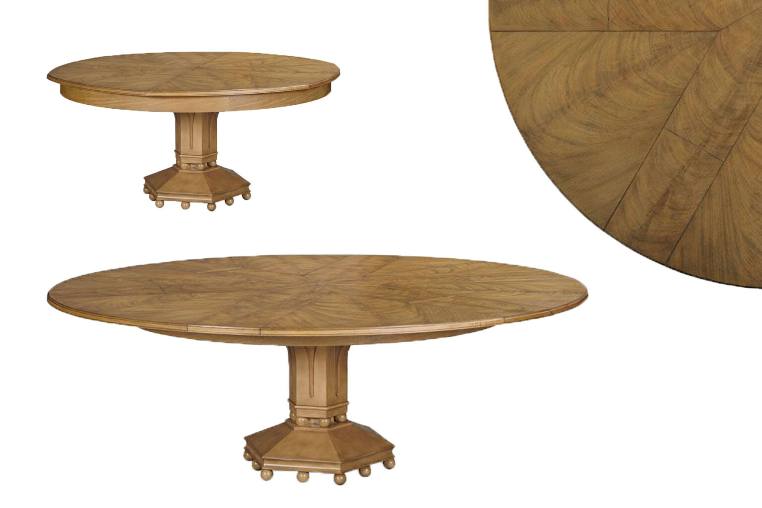 Jupe Tables Expanding, Round to Round Dining Tables with Self-Storing ...