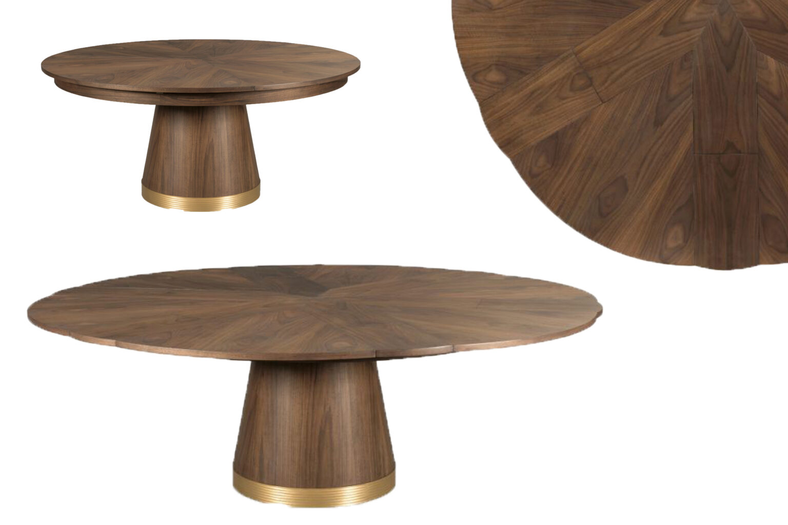 Jupe Tables Expanding, Round to Round Dining Tables with Self-Storing ...