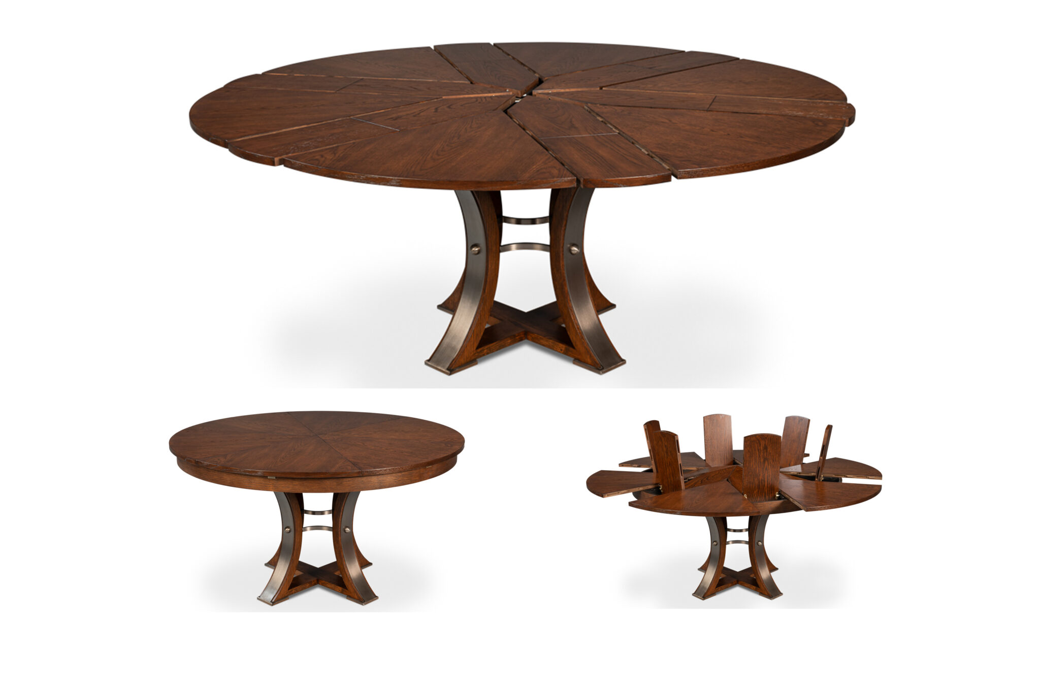 Jupe Tables Expanding, Round to Round Dining Tables with Self-Storing ...