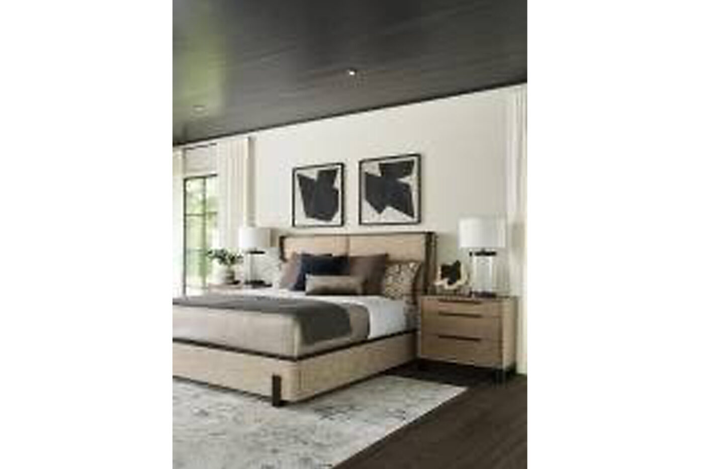 King Size Upholstered Bed with Headboard Footboard - A king-size ...