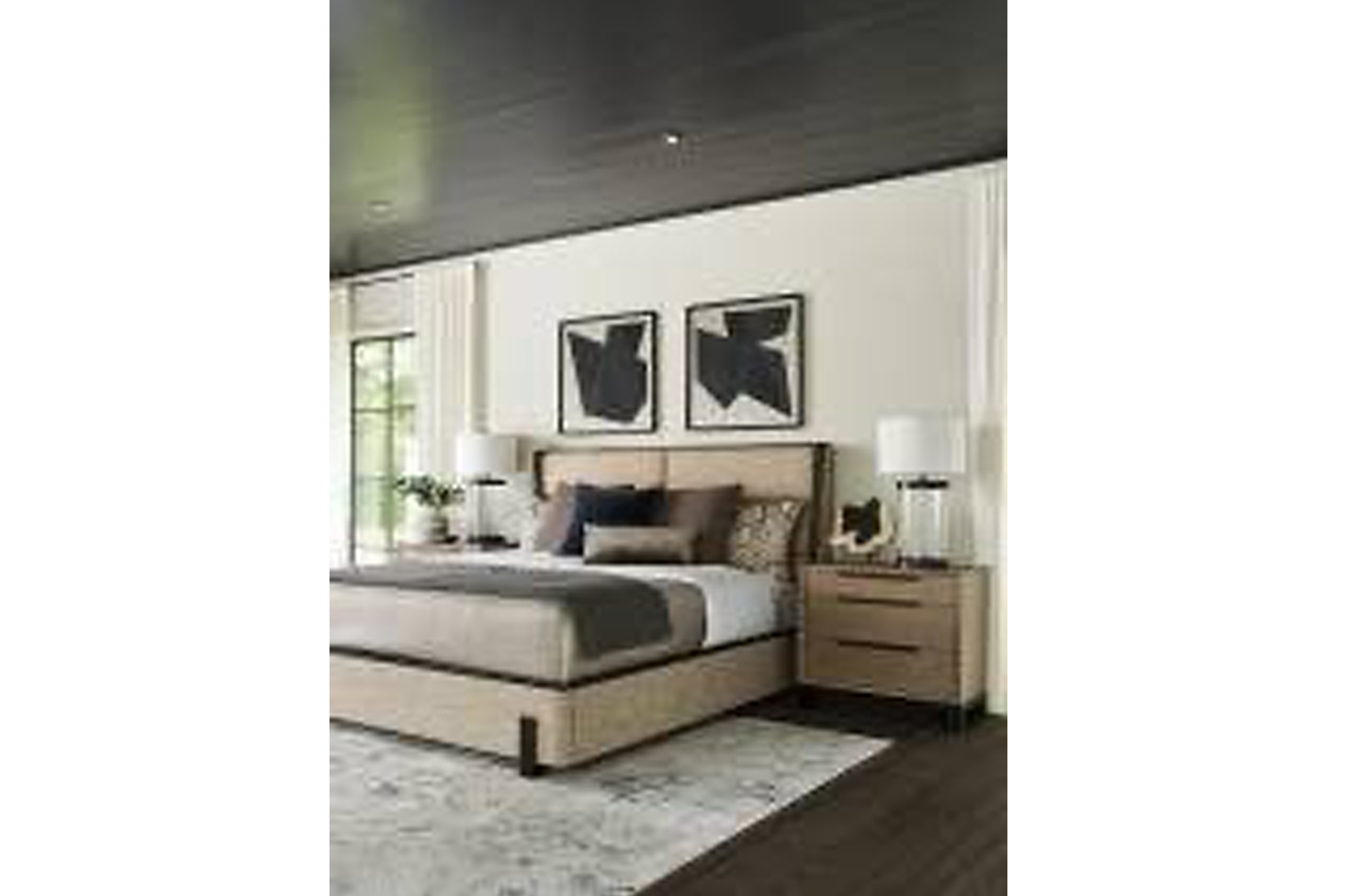 King Size Upholstered Bed with Headboard Footboard - A king-size ...