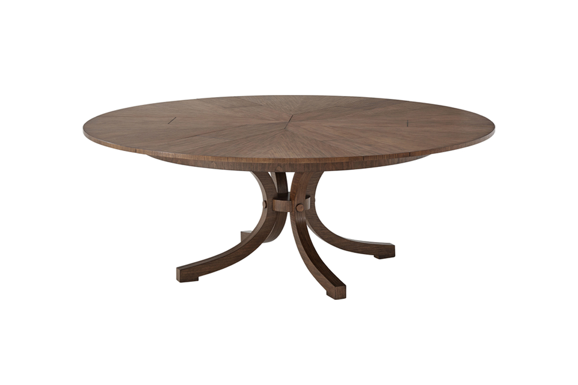 60-78 Inch Walnut Avalon Jupe Dining Table Seats 7 to 9 People