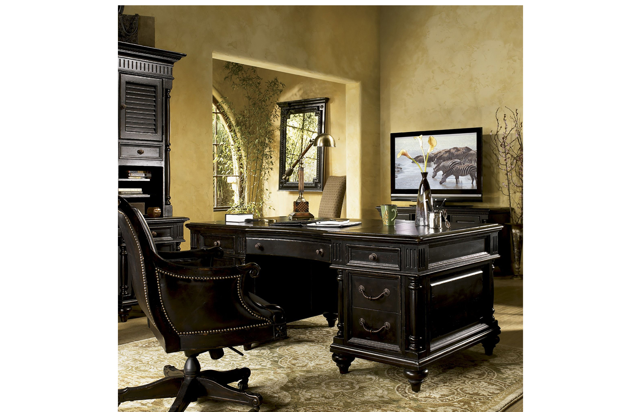 Victorian Executive Desk with Ringed Bun Feet - A Victorian-style ...